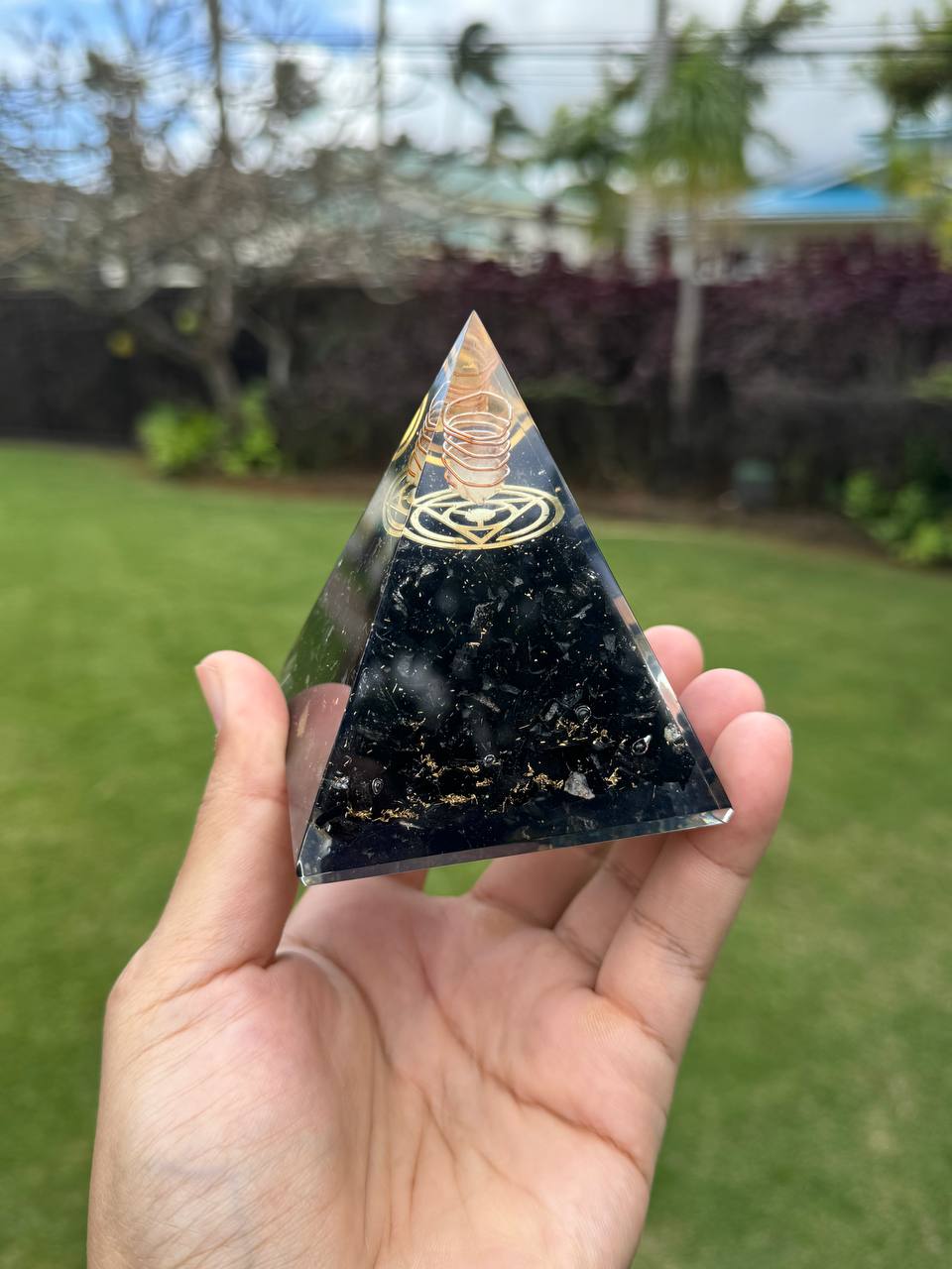 Alchemy Black Tourmaline Orgonite Pyramid